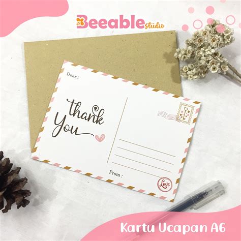 Jual Satuan Kartu Ucapan Hampers Ukuran Besar A6 Thank You Birthday
