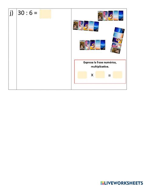División Online Exercise For Tercero Básico Live Worksheets