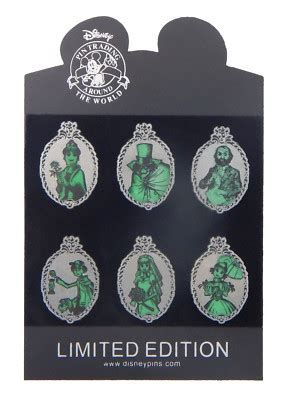 6 Pin Haunted Mansion Glow In The Dark Portraits Disney Trading Pins On