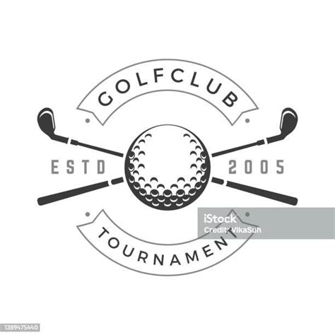 골프 클럽 토너먼트 벡터 로고는 스포츠 대회의 검은 골프 황동 기호를 교차 골프에 대한 스톡 벡터 아트 및 기타 이미지 골프 골프 클럽 로고 Istock