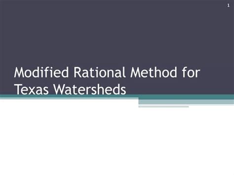 Ppt Modified Rational Method For Texas Watersheds Powerpoint