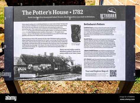 Information Sign ForThe Potters House At The Colonial Moravian