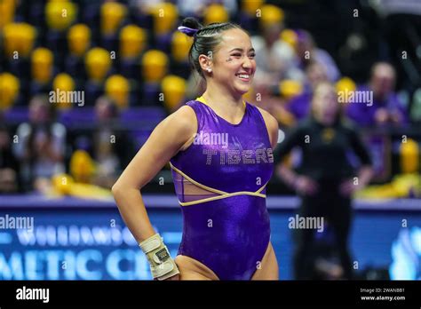 January 05 2024 Lsus Aleah Finnegan Smiles After Warming Up On The