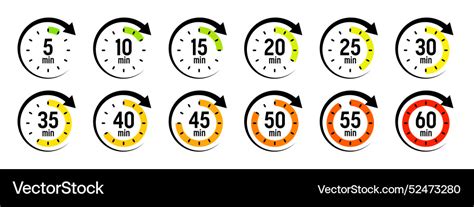 Stopwatch Icons With Pointer Arrow Colorful Vector Image