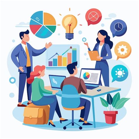 team collaborates on data analysis and strategy with insights premium