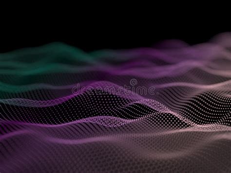Abstract Space With A Luminous Particles On Dark Background Stock Illustration Illustration Of