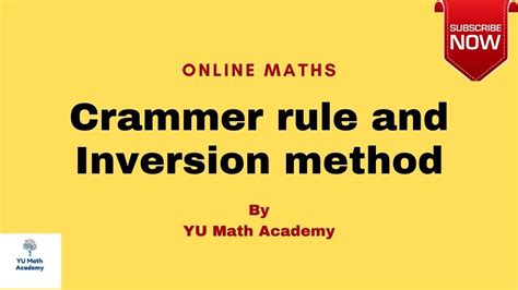 Cramer S Rule And Matrix Inversion Method At Frank Middleton Blog