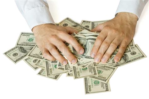 Greedy Hands Grabbing Money Lot Of Dollars Stock Image Colourbox