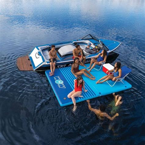 Wow 10 X 8 Vacation Station Inflatable Dock Float Blue Wow 10 X 8 Vacation Station Inflatable Dock Float Blue