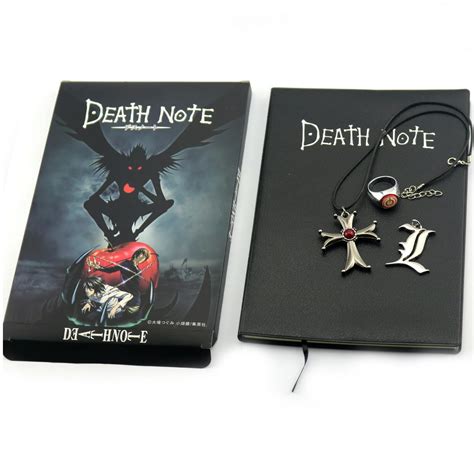 Hot Cosplay Anime Props Death Note Necklace Ring Pendant 4pcs Set ...