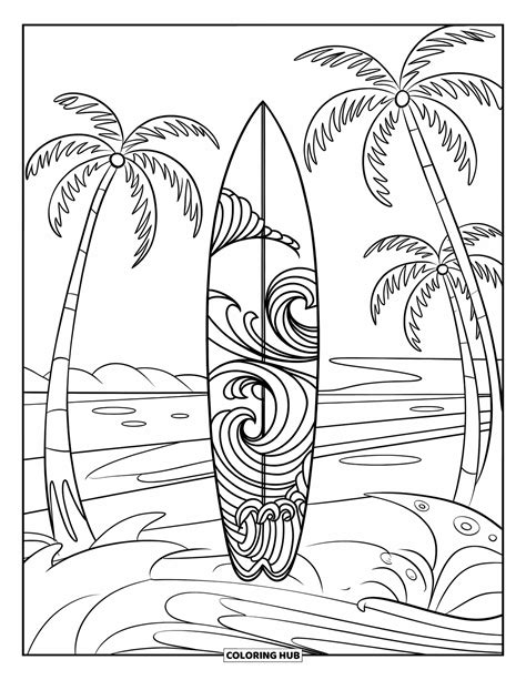 Surfing Coloring Pages