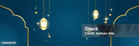 라마단 블루 컬러풀와이드 배너 디자인 배경 초승달 별 모스크 랜턴이슬람 라마단 카림 배너 배경 벡터 그림입니다 0명에 대한 스톡 벡터 아트 및 기타 이미지 Istock