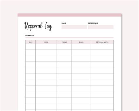 Printable Referral Tracker Client Referral Tracking Etsy Australia