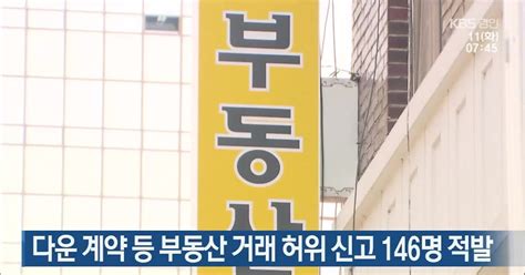 다운 계약 등 부동산 거래 허위 신고 146명 적발