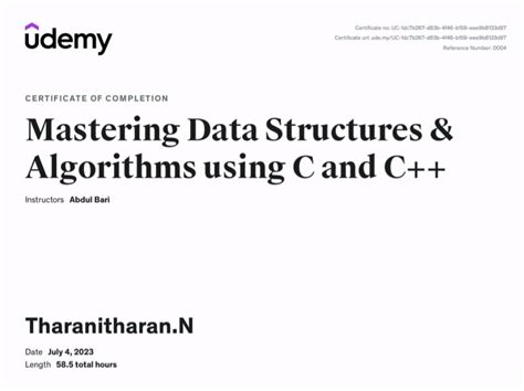 Tharanitharan N On Linkedin Udemy Datastructuresandalgorithms Learning