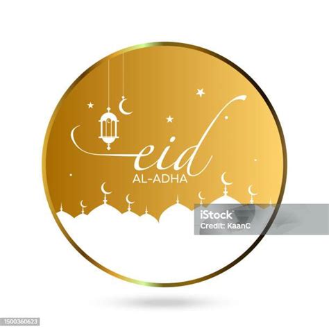 이드 알 아드하와 이슬람 모스크 실루엣 이슬람 장식용 매달린 등불 이 인사말 카드에는 그래픽 디자인 벡터 스톡 일러스트레이션에 대한 이슬람 축하 배경이 있습니다 0명에 대한