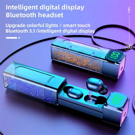 Earphone Bluetooth 51 Nirkabel Tws Headset Cerdas Tampilan Digital