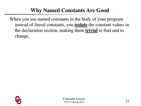 ppt constants lesson outline powerpoint presentation free download