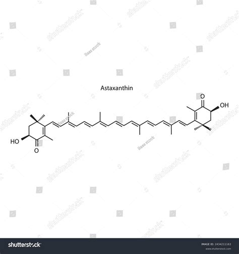 Astaxanthin Skeletal Structure Diagramcaratenoid Compound Molecule