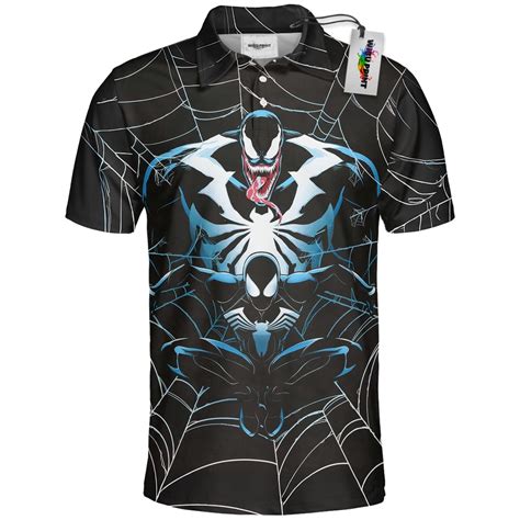 Venom And Black Spider Man Polo Shirt Anti Hero Polo Shirt Intense