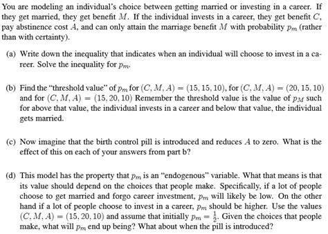 You Are Modeling An Individual Prime S Choice Between Chegg Com