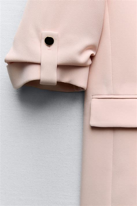 스페인샵 자라 롤업 소매 블레이저 7940760 Beige Pink