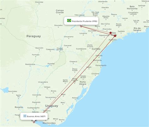 All Flight Routes From Presidente Prudente To Buenos Aires Ppb To Aep