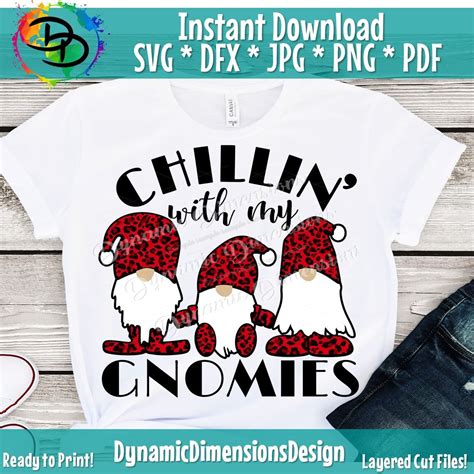 Chillin With My Gnomies Svg Gnomes Svg Funny Svg Buffalo Plaid Leo
