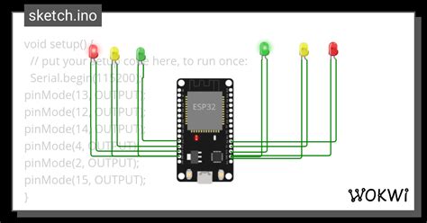 595 KRISHNAN TRAFFICLIGHT Wokwi ESP32 STM32 Arduino Simulator