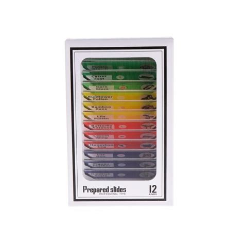 12 Pcs Prepared Microscope Slides Set Specimen For Vicedeal