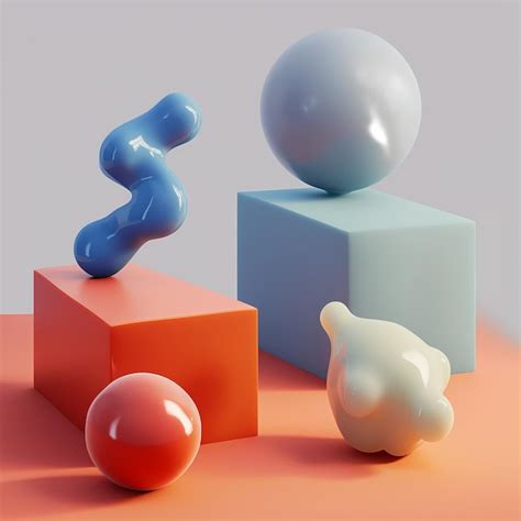 Premium Photo Modern Geometric Composition With Shapes