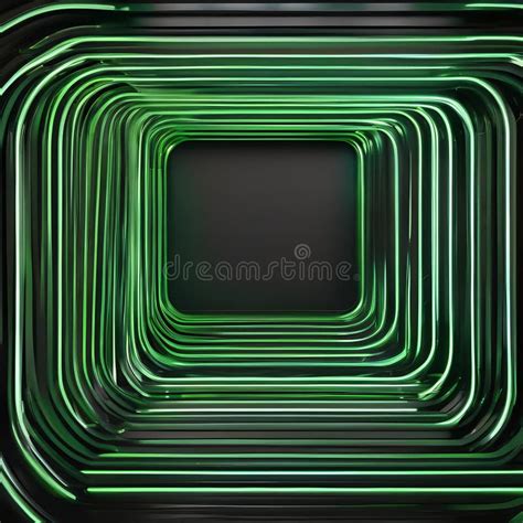 A Visually Striking 3d Render Of Abstract Green Neon Lines Dancing