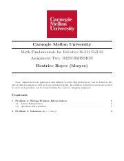 MFR 16 811 Homework 2 Resubmission Pdf Carnegie Mellon University