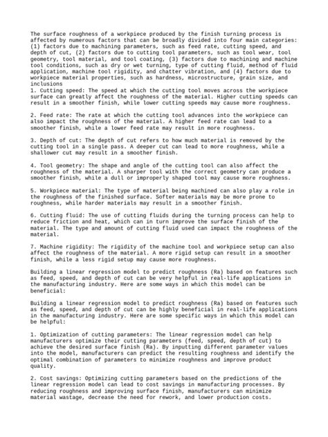 The Surface Roughness Pdf Surface Roughness Machining