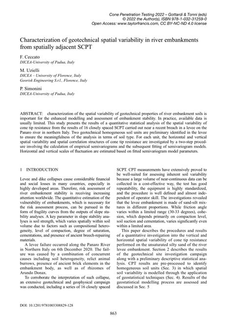 Pdf Characterization Of Geotechnical Spatial Variability In River