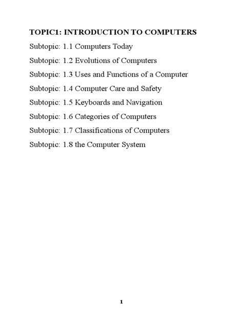 topic 1 introduction to computers pdf integrated circuit computer