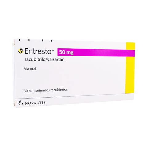 Entresto Sacubitrilo Valsartán 50mg X 30 Comprimidos Novartis