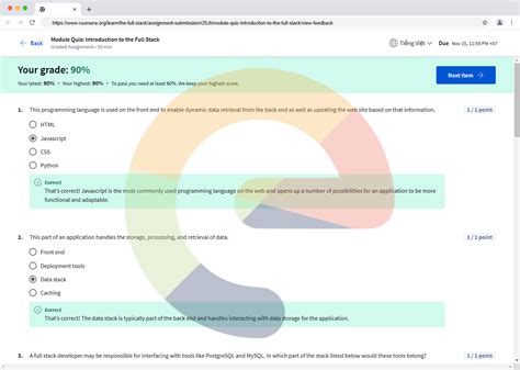 Module Quiz Introduction To The Full Stack