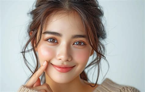 Premium Photo Picture Of A Contented Relaxed And Grinning Beauty