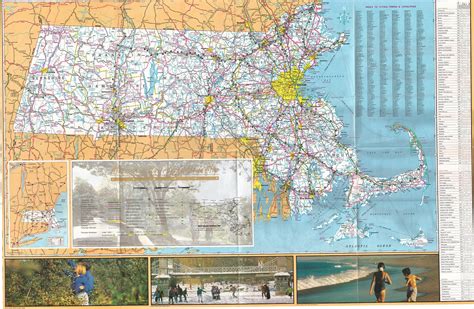 Massachusetts 1994 State Highway Map Reprint Old Maps