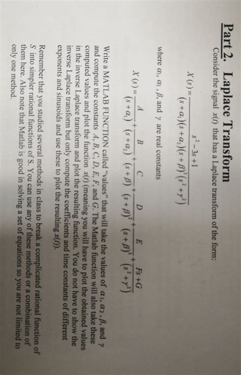 Part Laplace Transform Consider The Signal X Chegg