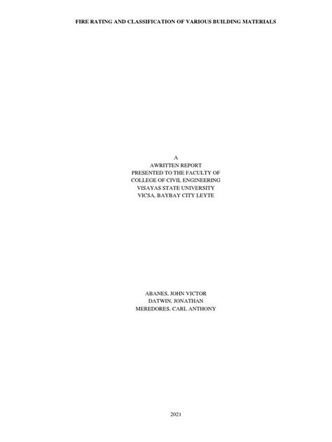 Fire Rating And Classifications Of Building Materials Pdf Wall Fires