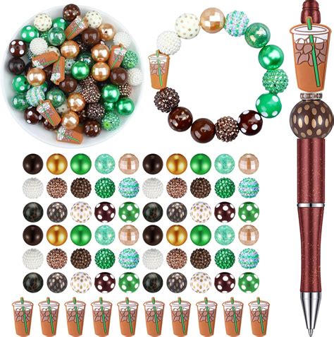 Amazon Com Huquary Pcs Chunky Bubblegum Beads And Silicone Beads Plastic Bubble Gum Beads