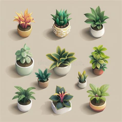 Picture Of Planting Trees In Pots To Decorate The House Stock Illustration Illustration Of