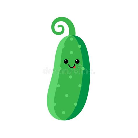 Kawaii Cucumber Character Funny Winter Mascot Clears Snow With A