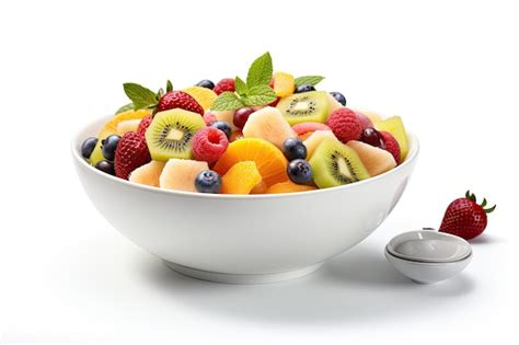 Premium Photo Fruit Salad On Isolated White Background