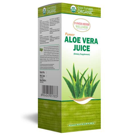 Powers Herbal Organic Alovera Juice 500 Ml Powerherbs