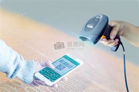 条形码扫描仪智能移动支付图片素材 正版创意图片 摄图网
