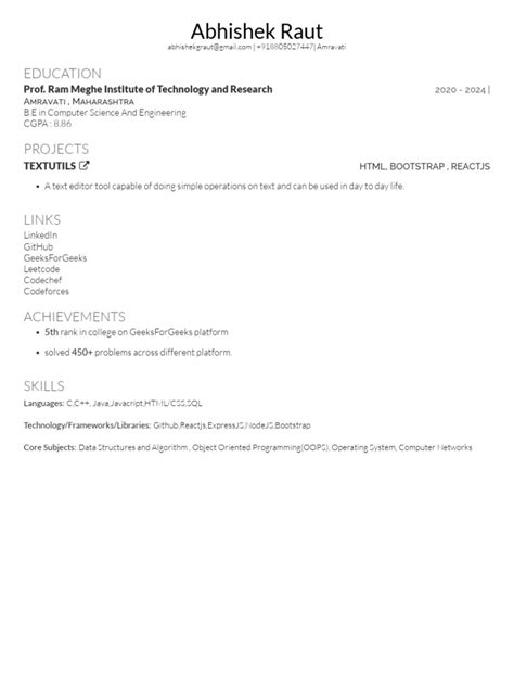 Abhisheks Resume Pdf