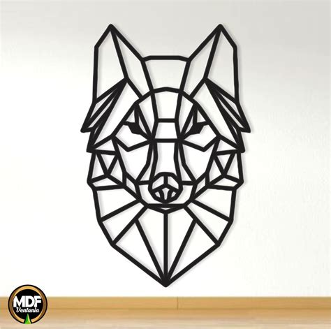 MDF Ventania Cod 070 QUADRO LOBO GEOMETRICO VAZADO EM MDF